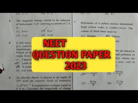 Neet Question paper 2023 - YouTube