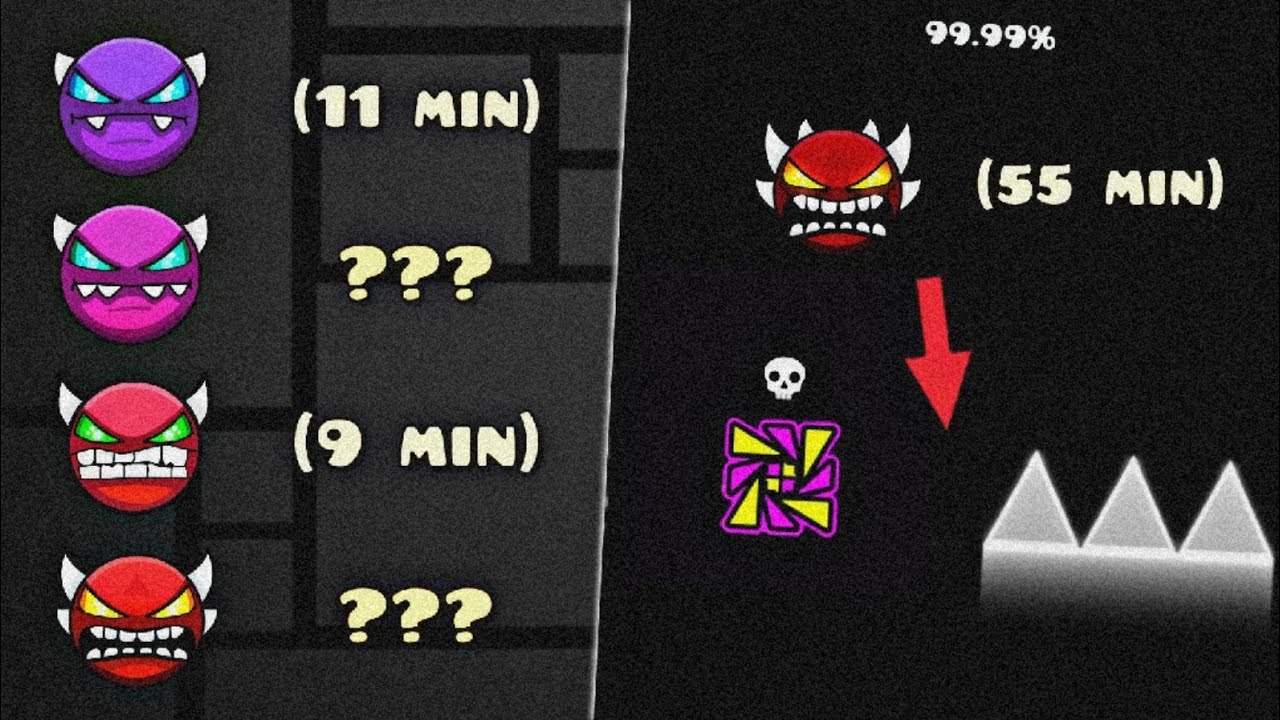 El DEMON más LARGO de cada DIFICULTAD - Geometry Dash - YouTube