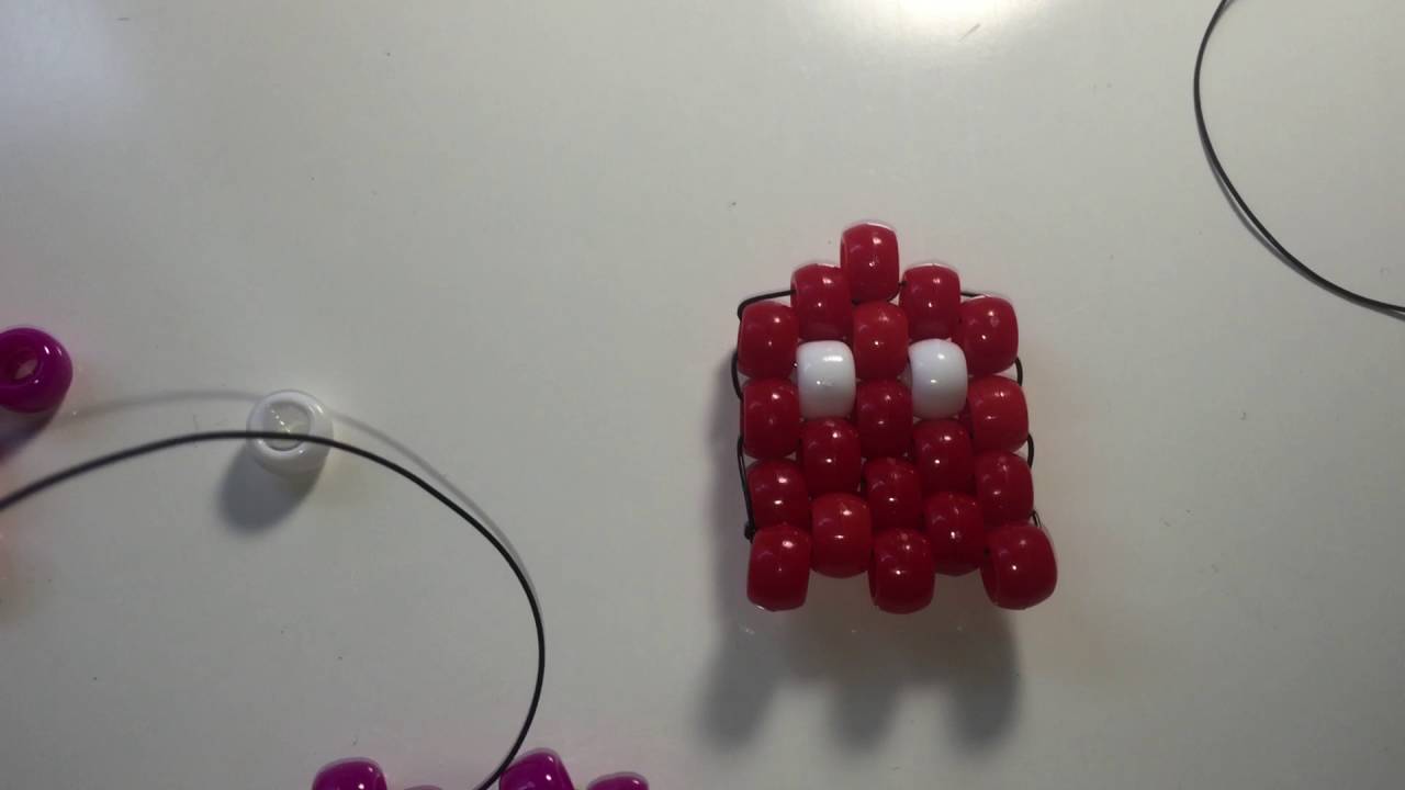 Easy beaded pacman ghost tutorial - YouTube