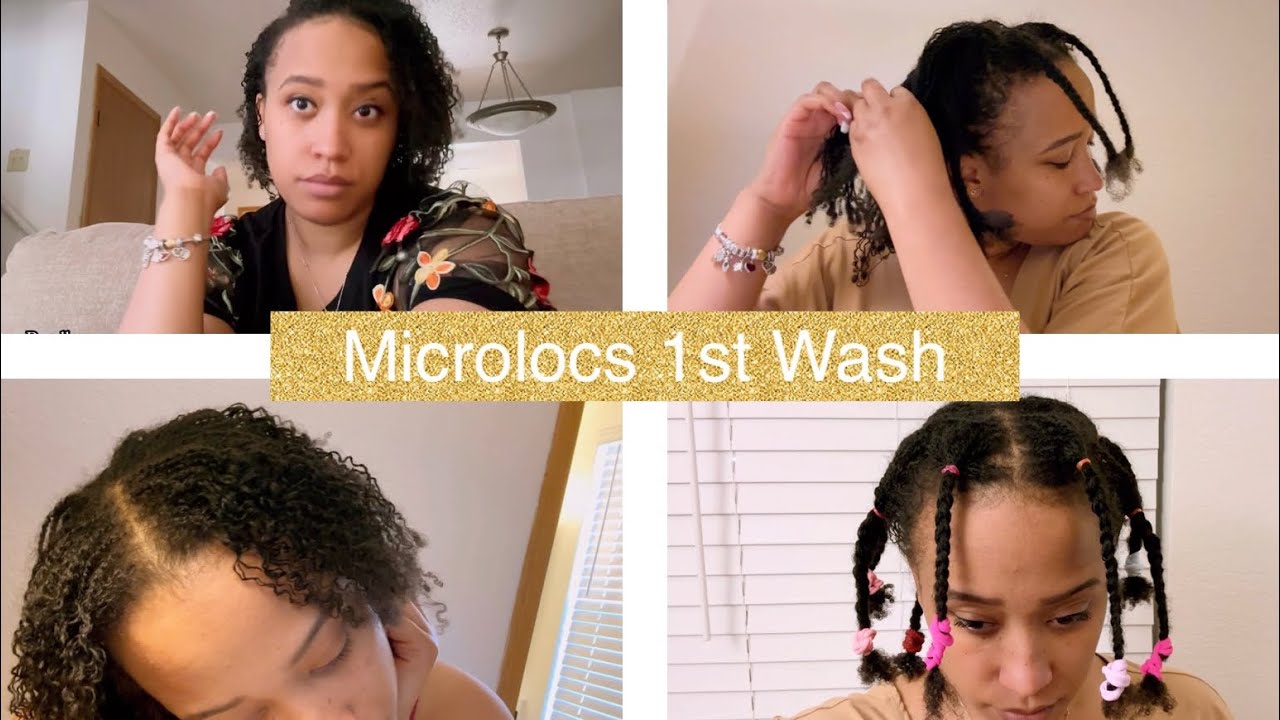 DIY Micolocs | First Wash Day! #microlocs #microlocsjourney #diy - YouTube