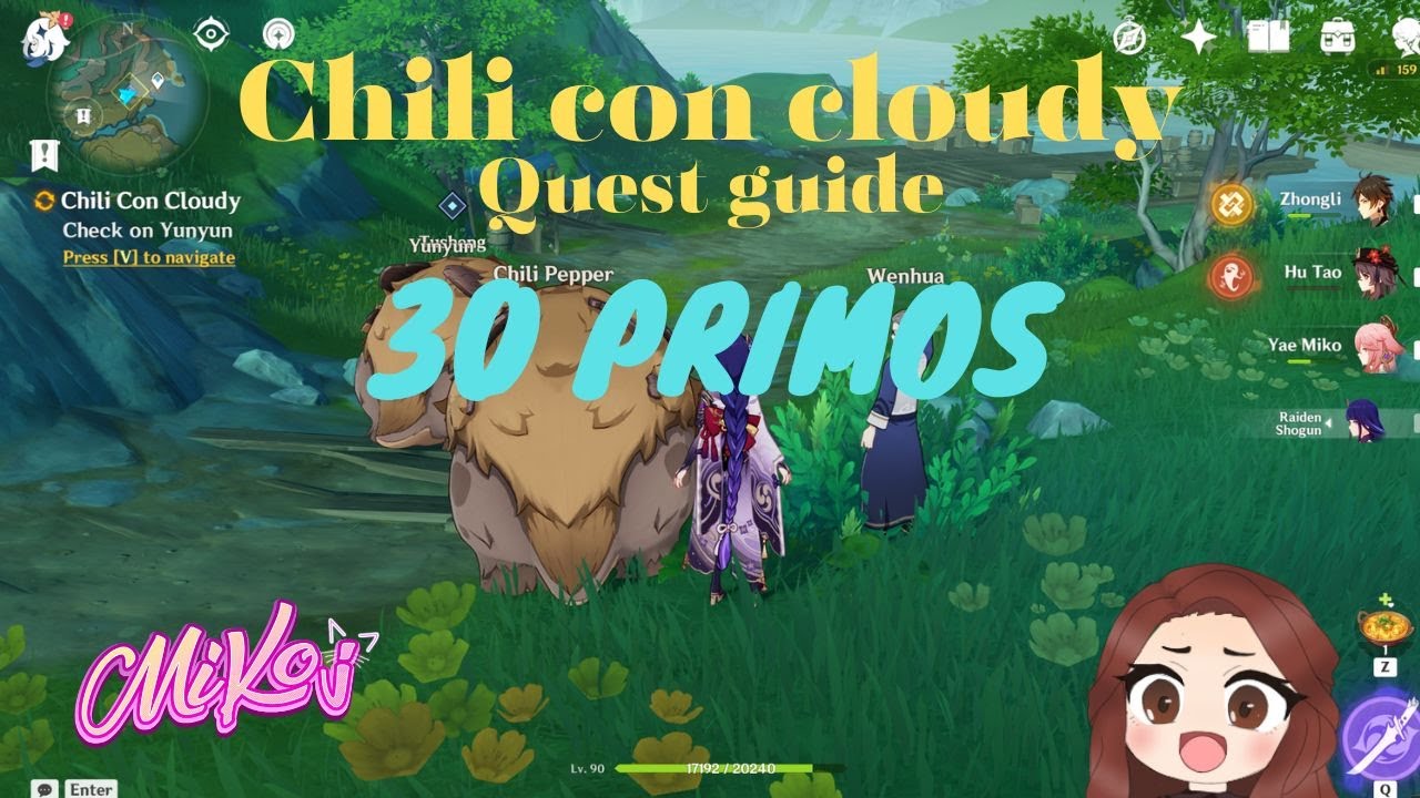 Chili con Cloudy Quest guide | 30 primos | Genshin impact - YouTube