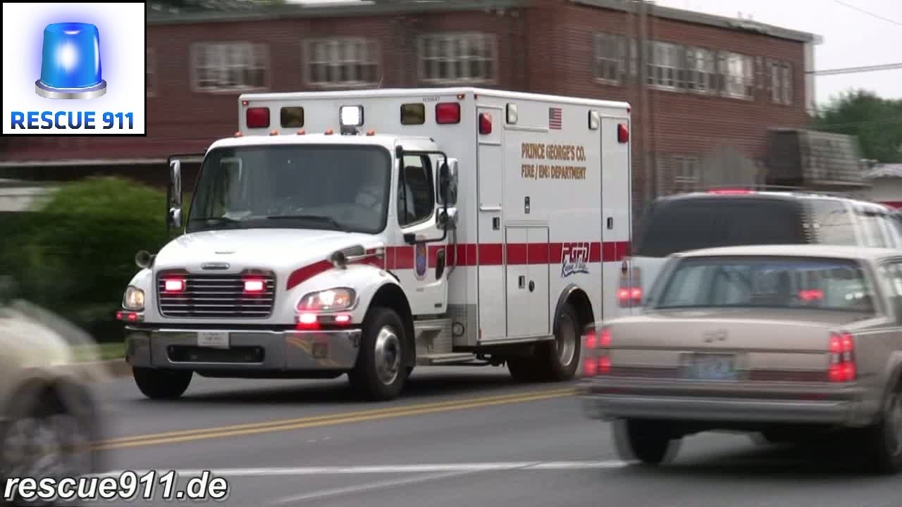 BLS Ambulance 824 PGFD + Police car PGPD - YouTube