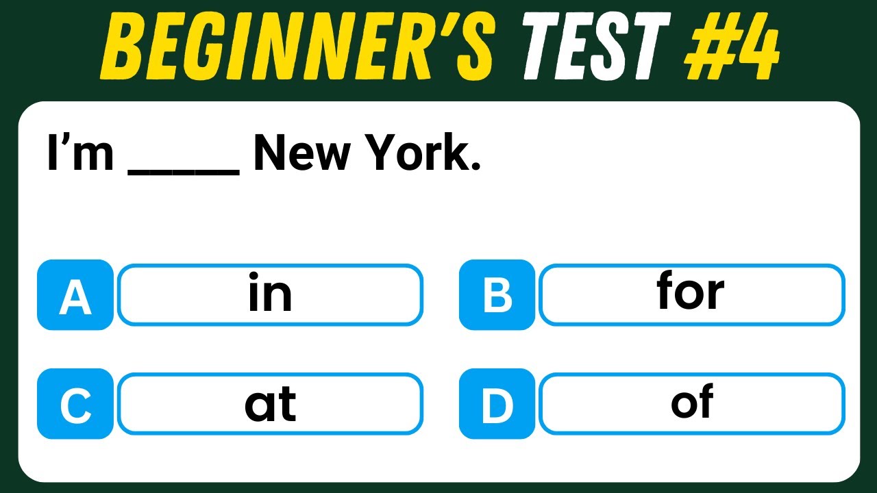 This is The Easiest Beginner Grammar Test #4 | Practice Grammar with ...