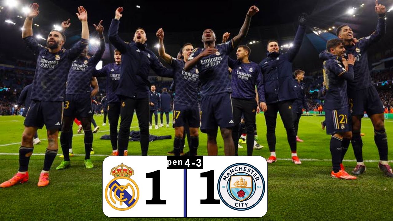 Man City vs Real Madrid (1-1) | Extended Highlights & Penalty Shootout ...