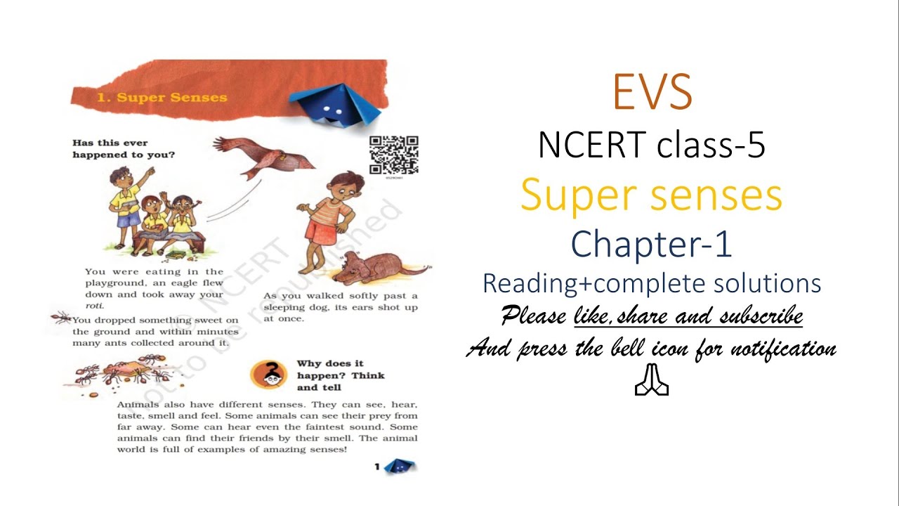 NCERT class -5 Super senses chapter 1 EVS full explanation + question ...