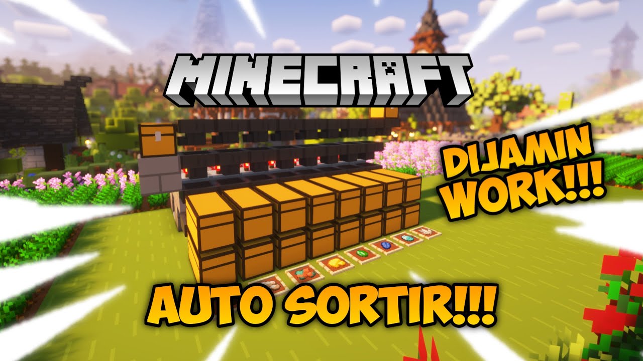 CARA MEMBUAT AUTO SORTIR DI MINECRAFT TERBARU - DIJAMIN WORK 100% - YouTube