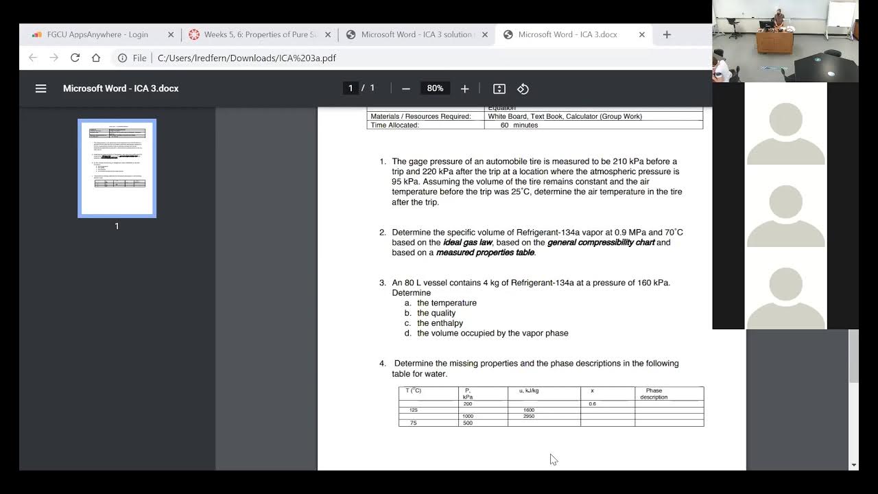 Thermodynamics Chapter 3- Problem Solving 3a - YouTube