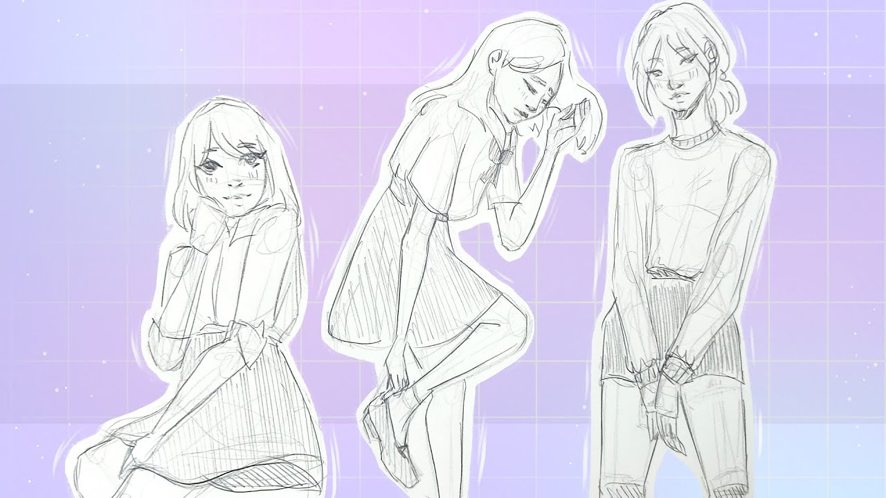 sketchbook drawing session! poses - YouTube