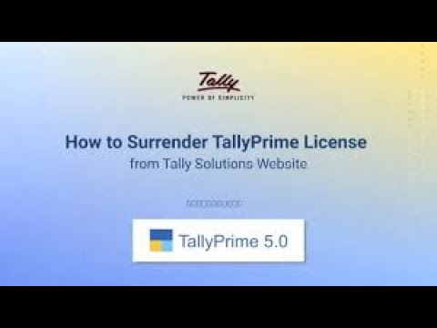 How to Surrender Tally Prime license from Tally Solutions Website - YouTube