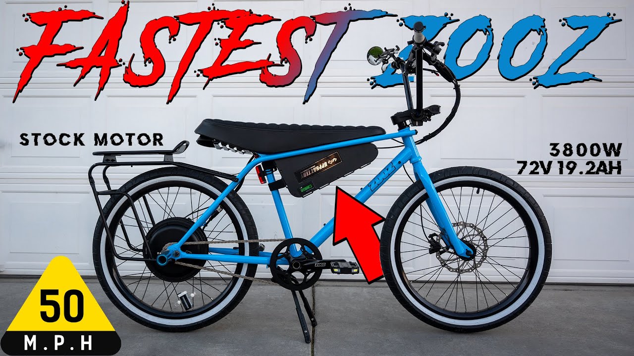 Worlds FASTEST ZOOZ Stock Motor BMX BIKE 72v TOP SPEED - YouTube