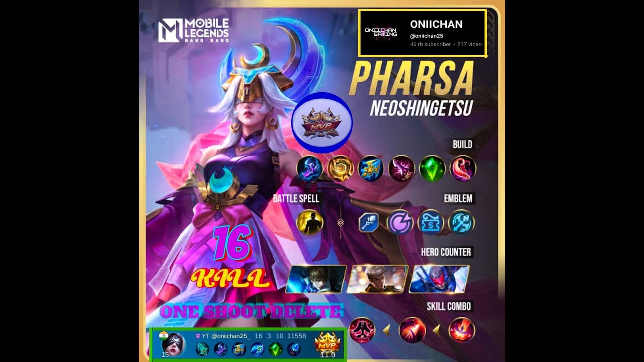 Pharsa 16 Kills with Maniac!! Insane One Hit Damage Build!! - Build Top ...