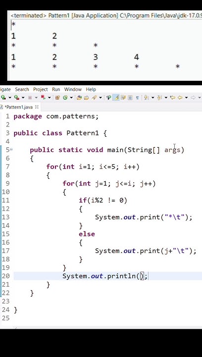 Create a left triangle in less than 1 minute using Java coding #combinationof*1234 #shortsfeed ...