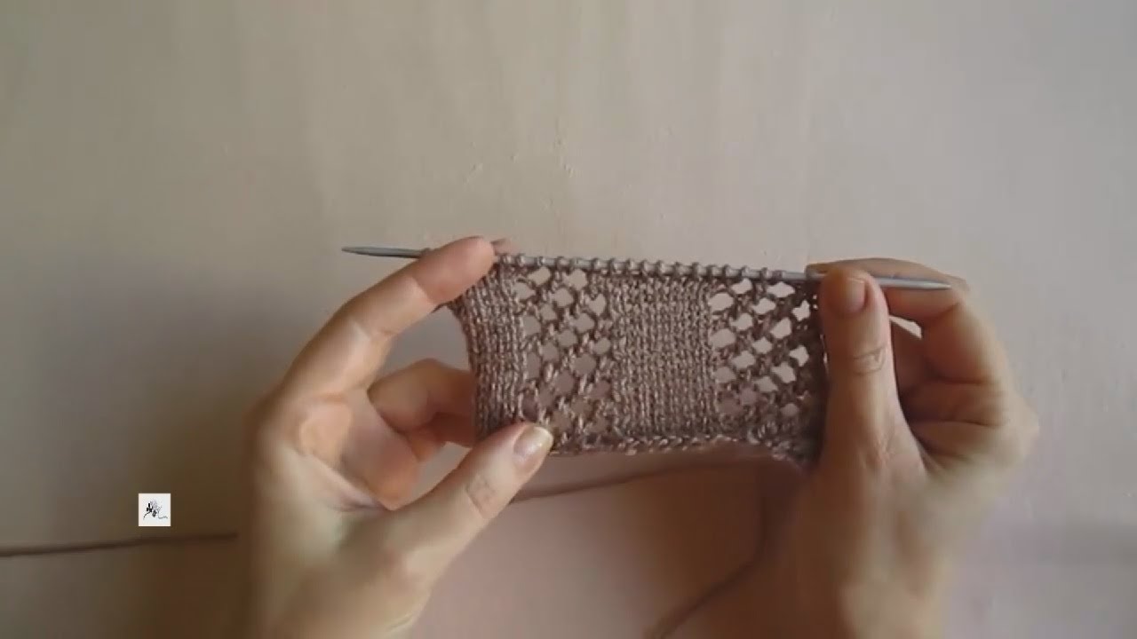 Knitting. Eyelet pattern. And Eyelet pattern Convex waves. - YouTube