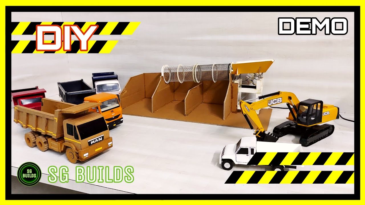 diy rc trommel screening plant | demo video | jcb | tipper | sg builds ...