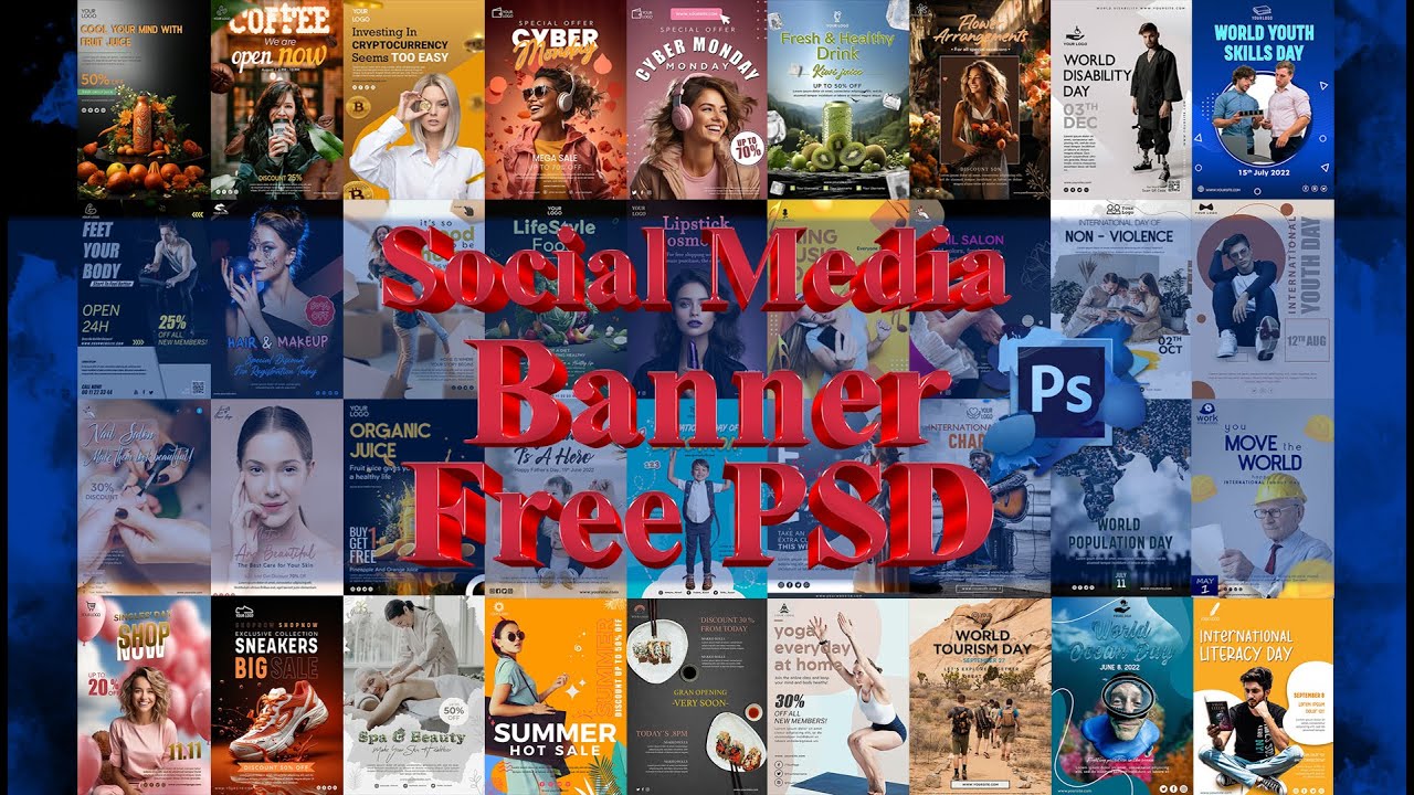 Poster banner design template free Psd Adobe Photoshop - YouTube