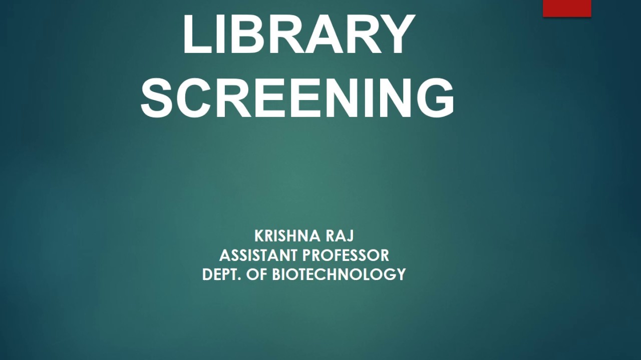 LIBRARY SCREENING METHODS (MALAYALAM) - YouTube