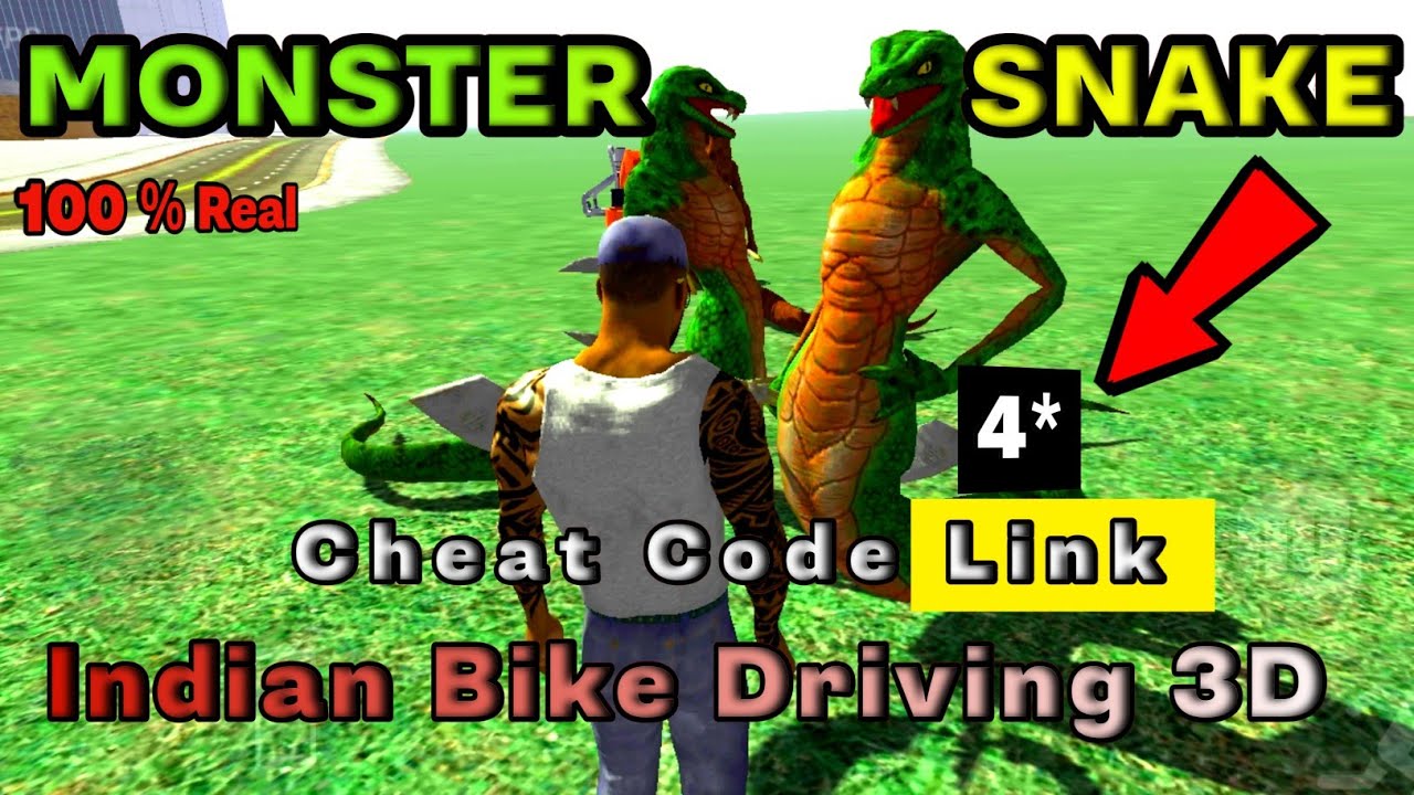 Indian Bike Driving 3D Monster Snake Cheat Code File Link - YouTube