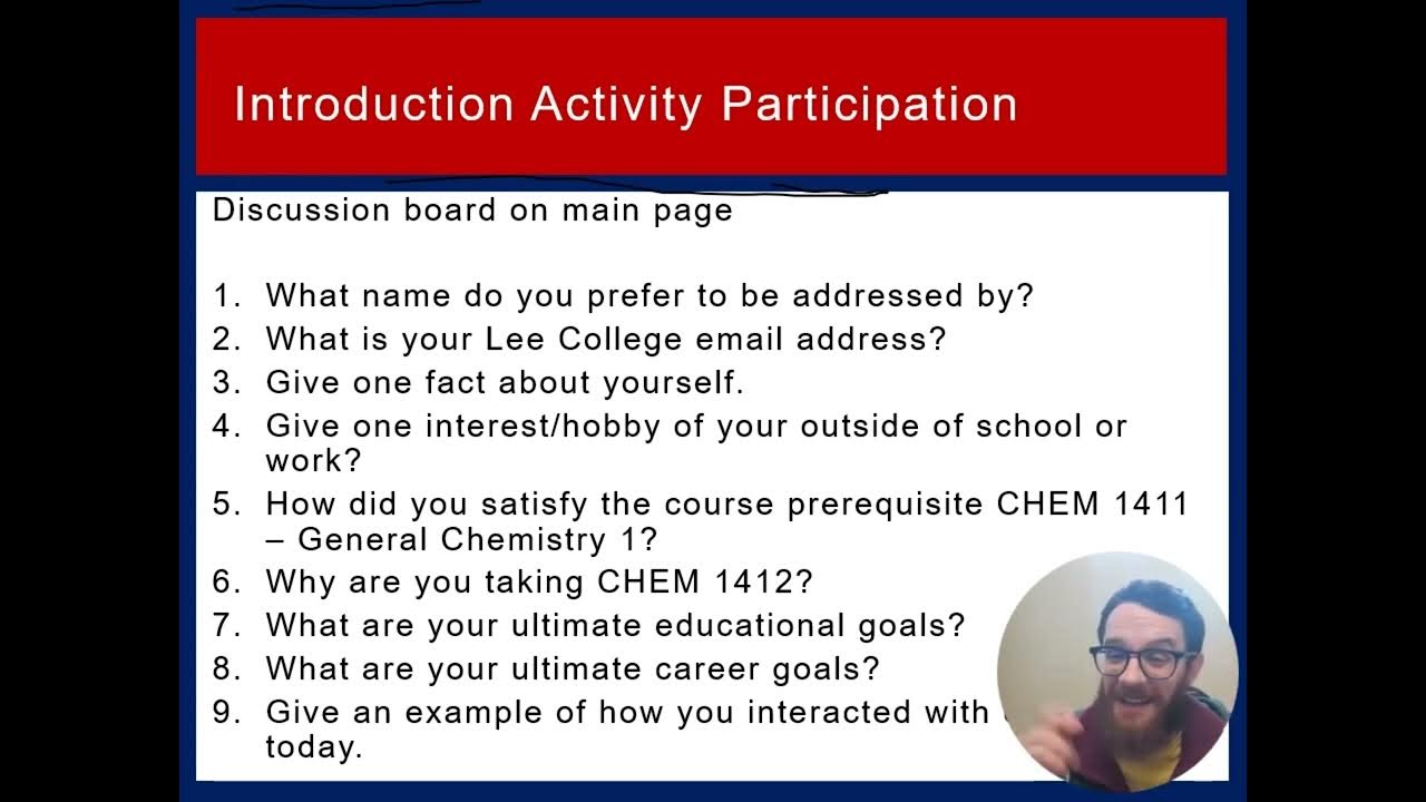 CHEM 1412 Lecture 1/13-1/14 Part 5: Lecture & Participation - YouTube