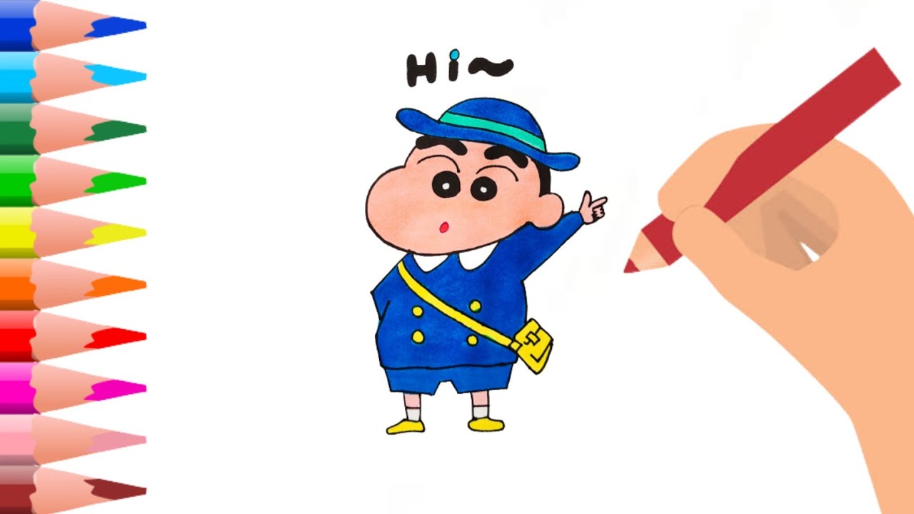 Sinchan drawing, How to draw Sinchan Easy Step by step with color - YouTube