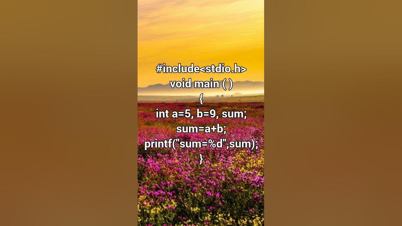 Sum Of Two Number C Language Code Coding Programming Developer Code Technology Codinglife