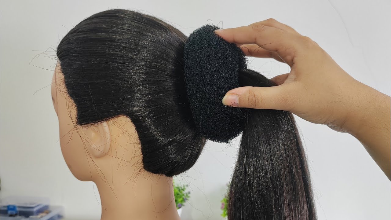 How to Use Donut Bun for Long Hair | Donut Bun Hairstyles |Easy donut ...