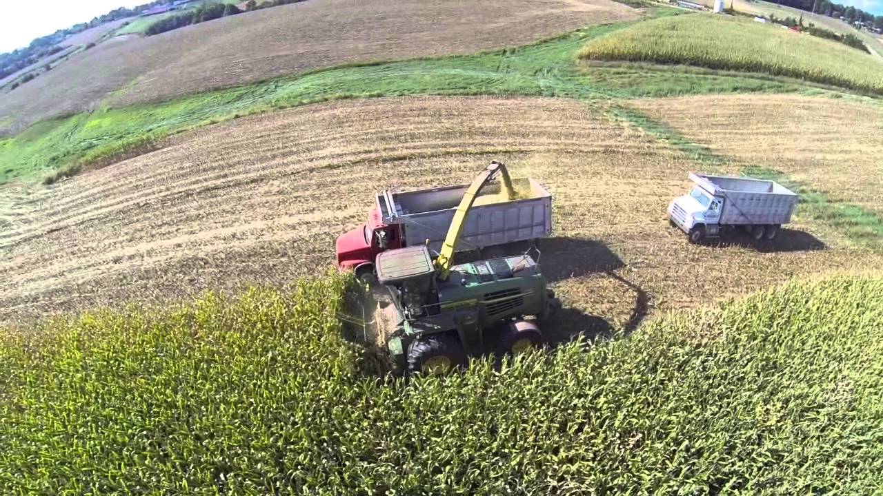 Corn Chopping From A Drone Perspective - YouTube