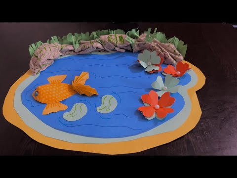 How to make a paper pond ideas | paper sheet craft | Janamashtmi ...