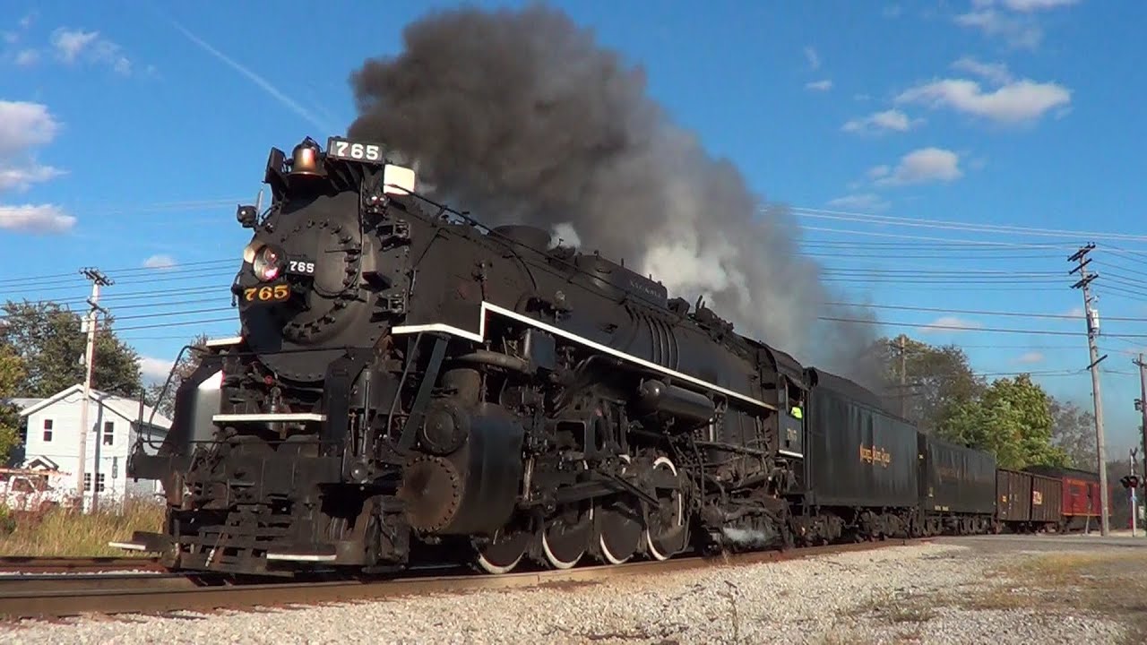 Steam Train on Wheeling and Lake Erie Railroad NKP 765 - YouTube