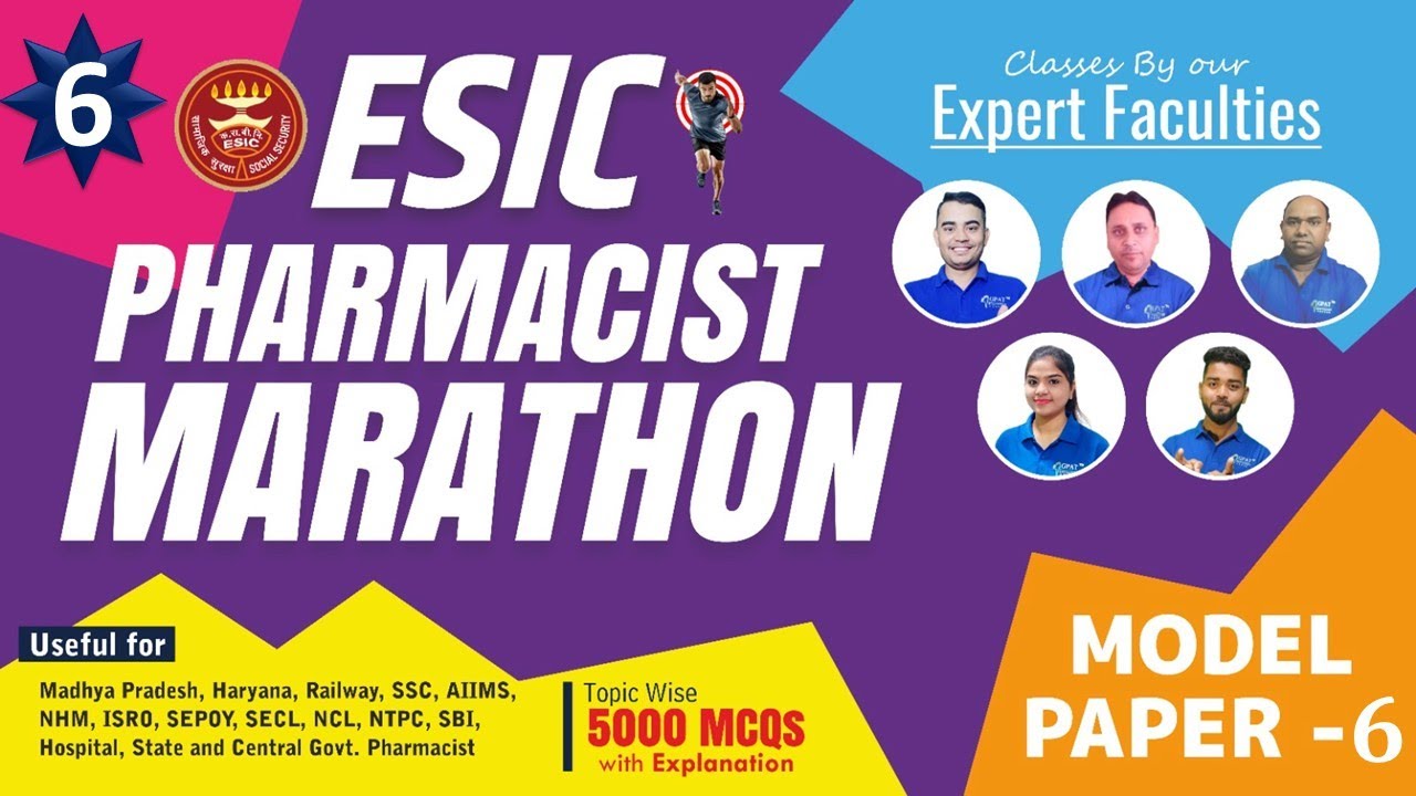 IMPORTANT MODEL PAPER-6 FOR ESIC PHARMACIST EXAM- MODEL PAPER- 6 (4371 ...