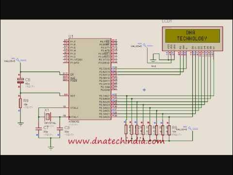lcd interfacing 8bit using 8051 Microcontroller - YouTube