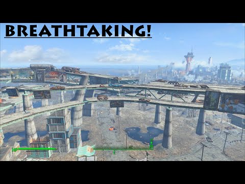 Fallout 4 - EPIC GUN BATTLE WHILE OVER-ENCUMBERED; AERIAL VIEW OF WHOLE ...