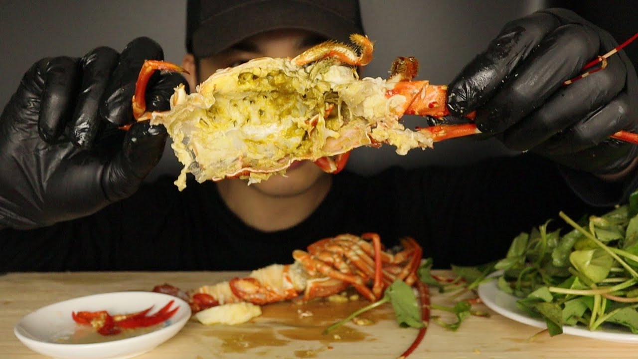 ASMR ALIVE RAINBOW LOBSTER MUKBANG (No Talking) COOKING & EATING SOUNDS ...
