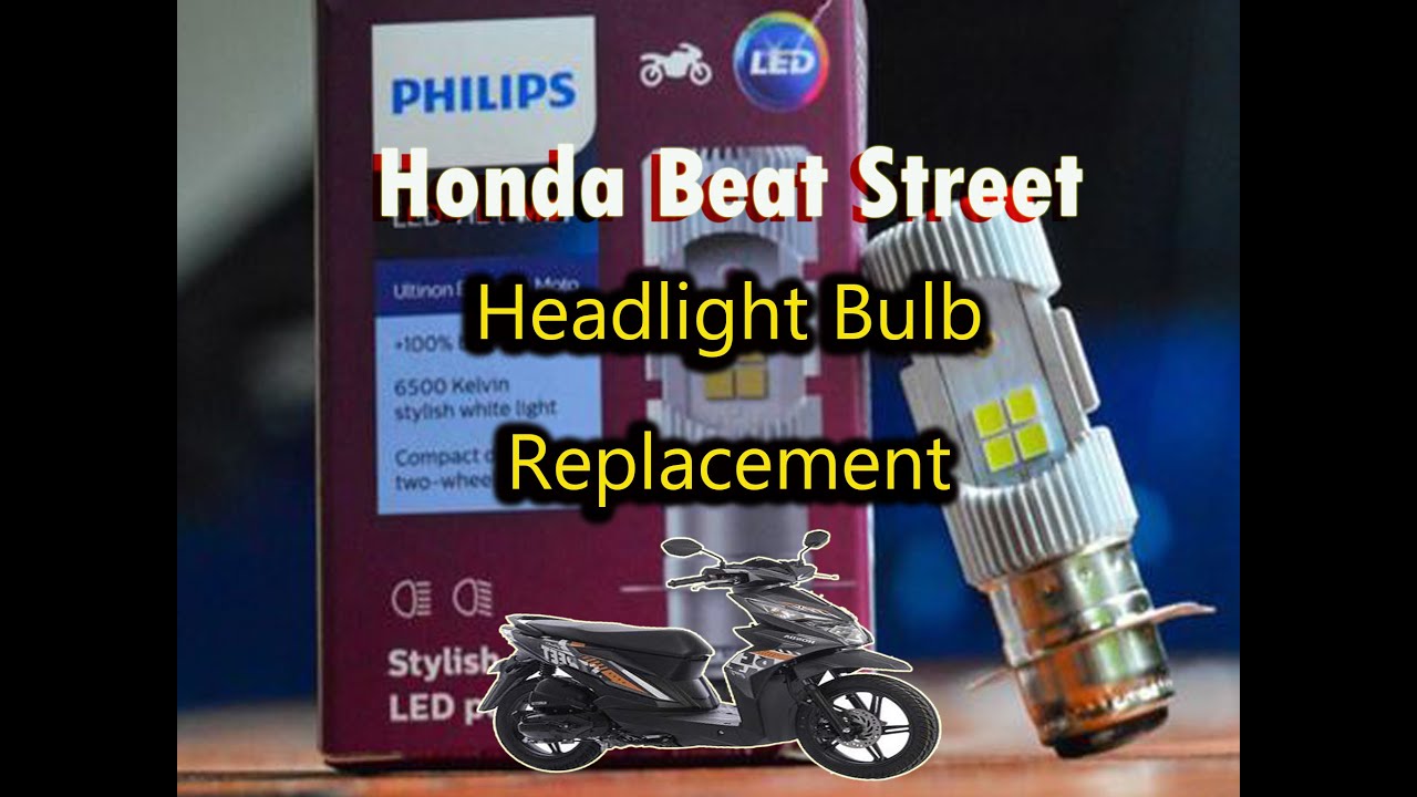 HONDA Beat Street head light bulb replacement. - YouTube