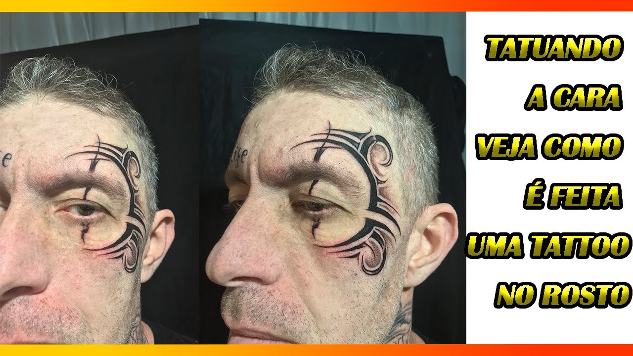 Tattoo no ROSTO Como Fazer TATUAGEM na CARA DICAS / TIMELAPSE #tattoo # ...