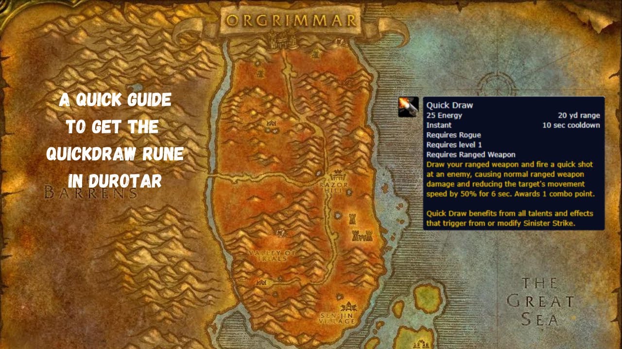 Season of Discovery Durotar Rogue Quickdraw Rune - YouTube