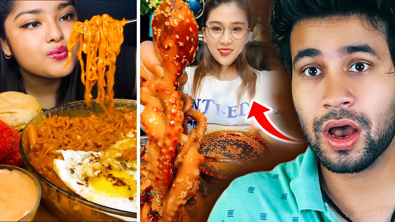 Maddy eats ki बहनें mil gyi FINALLY!! 😂 CHINESE EATING WEIRD FOOD ( EP ...