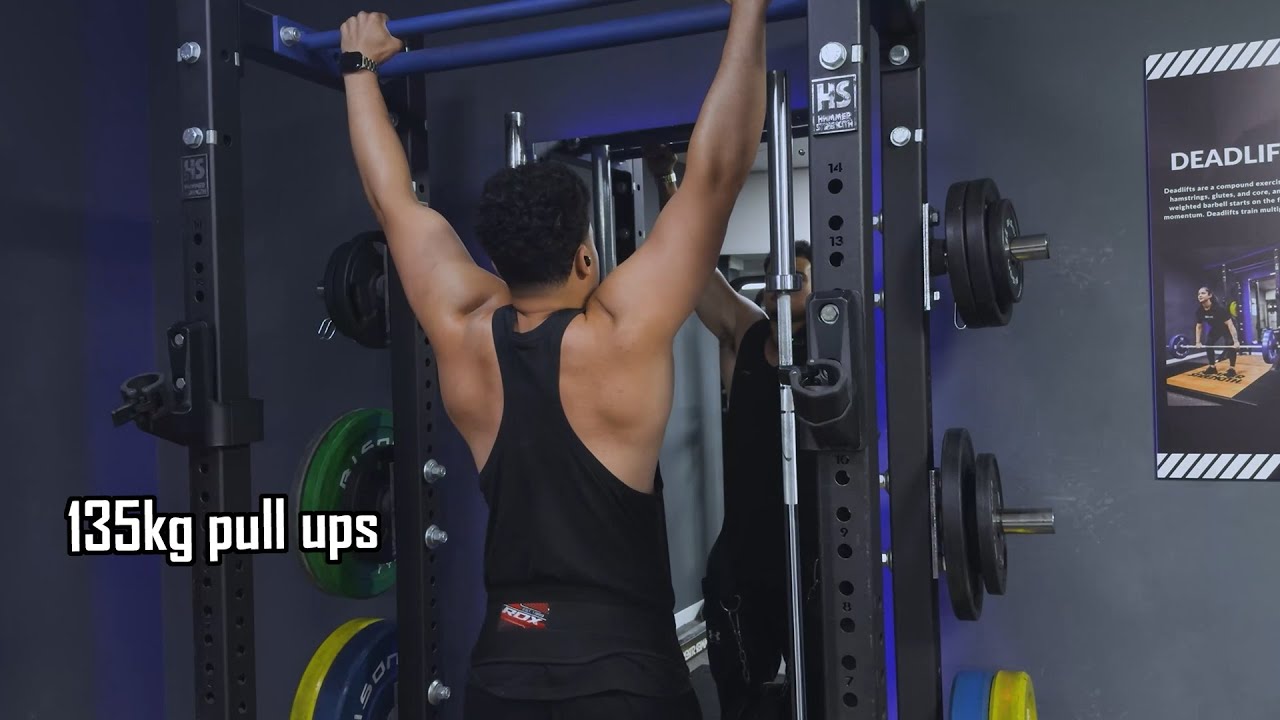 Back- 135kg pull ups PB - YouTube