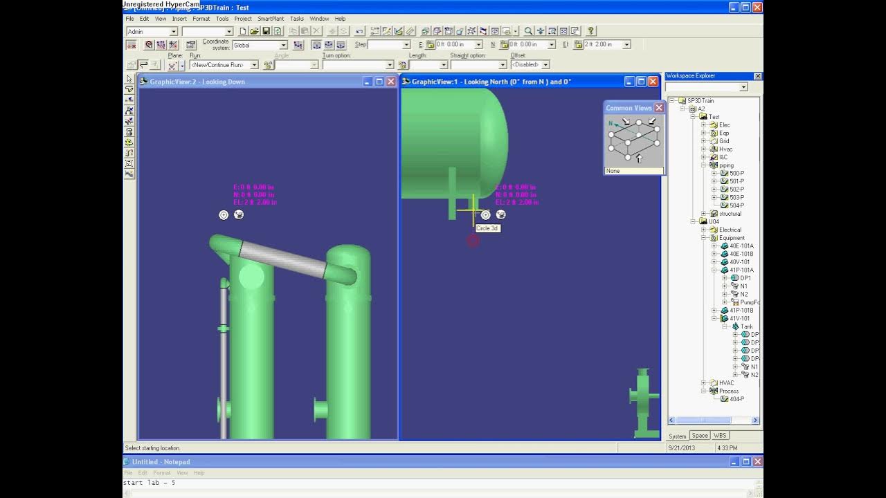 lab-5 || SP3D Command || Piping and plant layout || Beginner command ...