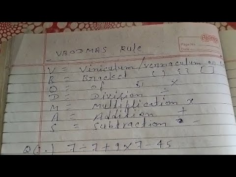 VBODMAS rule (simplication) maths - YouTube
