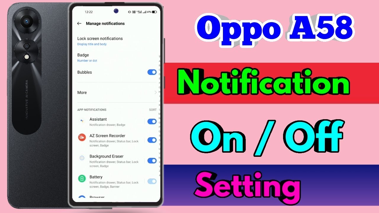 oppo a58 notification off setting, oppo a58 notification setting - YouTube