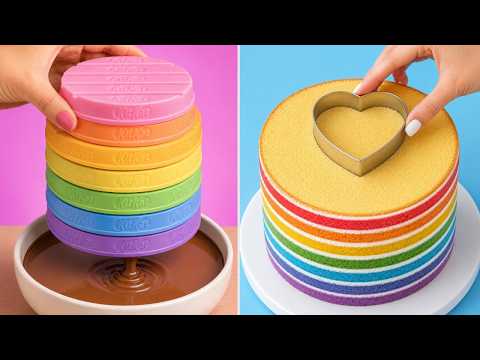 🔴🟠🟡🟢🔵🟣 Amazing Colorful Cake Tutorial | So Yummy Chocolate Cake | Easy Cake Decorating Recipes