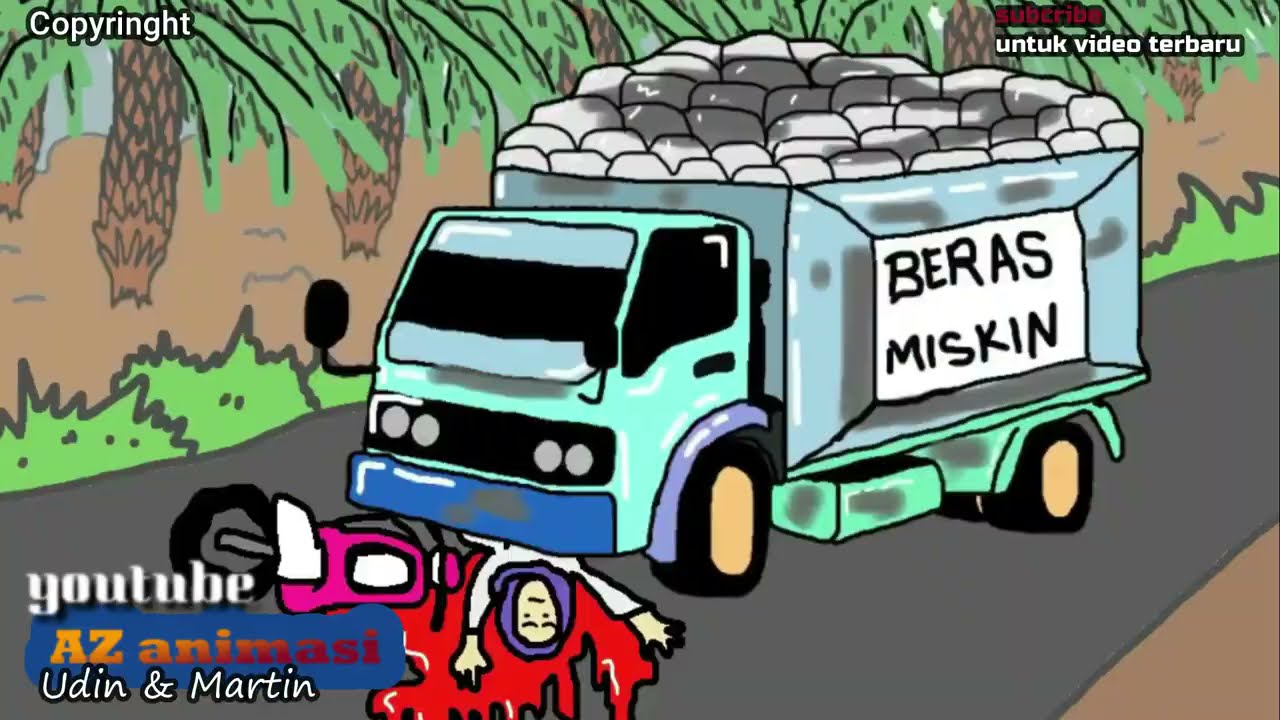 Mobil Truk Oleng Kecelakaan Kartun Lucu Funny Cartoon Udin Dan