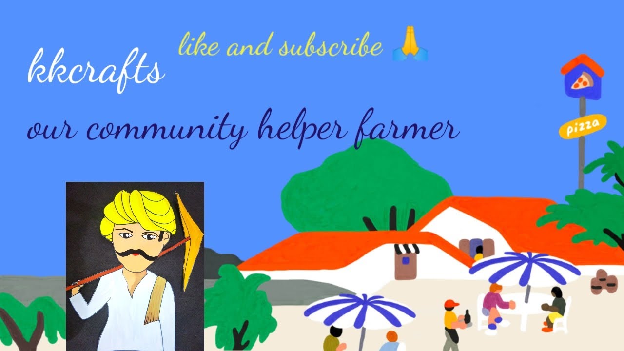 how to draw a farmer/ easy colouring for kids/ our community helper ...