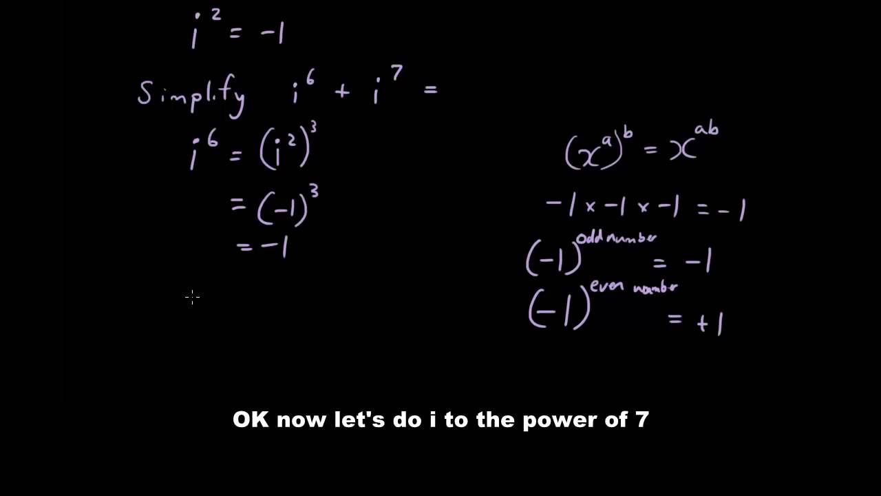 Complex Numbers Lesson 2 - Simplifying Imaginary Numbers - Youtube