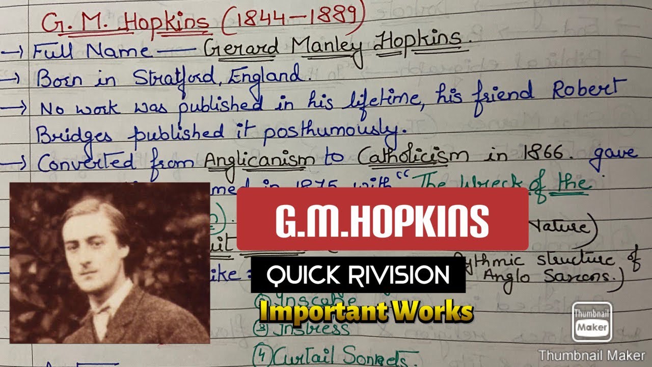G. M. Hopkins| Notes - YouTube