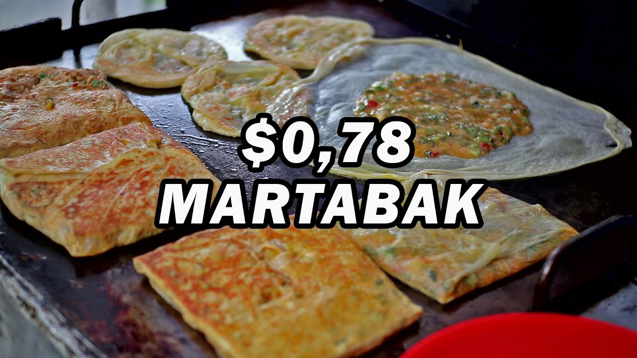 $0,78 Indonesian Street Food, Martabak & Roti Canai - YouTube
