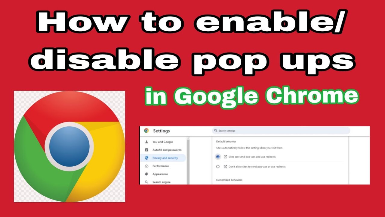 How to enable/disable pop up in Google Chrome? - YouTube