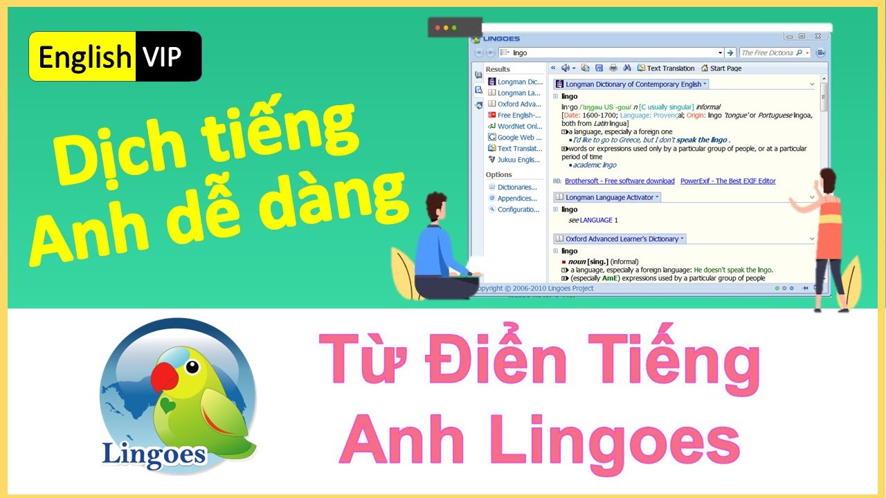 Phần mềm Lingoes - Từ điển tiếng Anh. Tra từ Anh sang Việt dễ dàng - English VIP - YouTube
