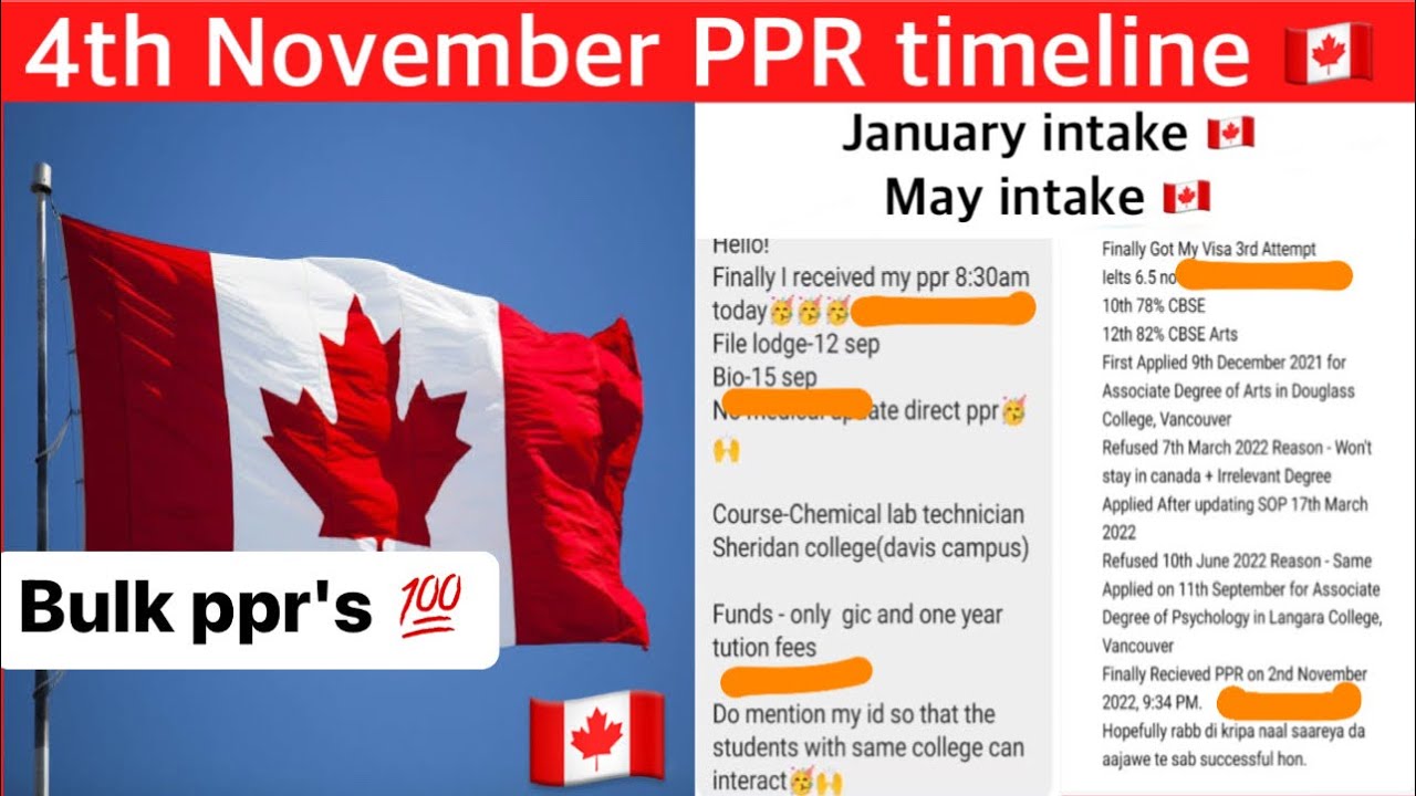 4th November ppr timeline/ppr timeline canada/ppr timeline today/canada ...
