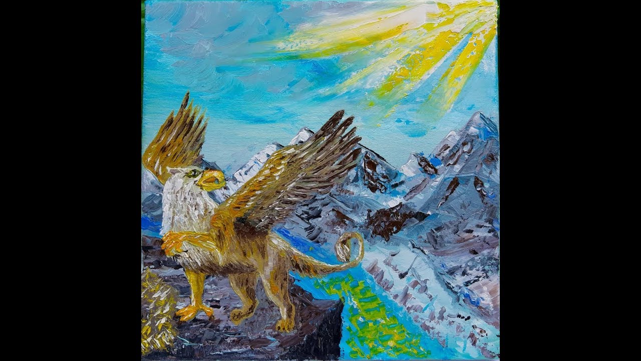 Oil painting- Griffin. Fantasy/Картина маслом -Грифон. Фэнтези - YouTube